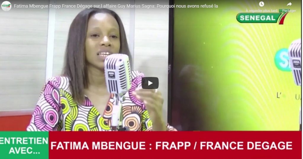 Vidéo - Fatima Mbengue (Frapp France Dégage) sur l'affaire Guy Marius ...